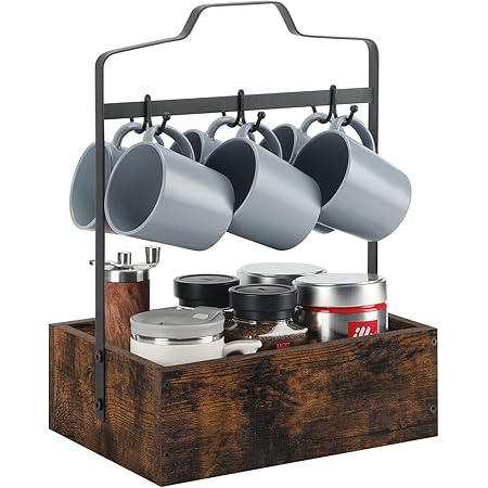 Amazon.com: Biggun Coffee Mug Holder with Removable Hooks - Metal 8 ...