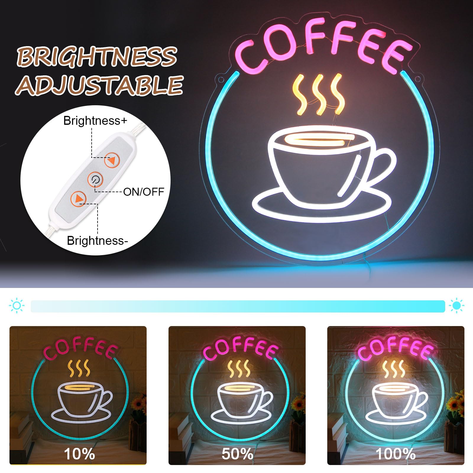 Snapklik.com : Coffee Neon Sign Coffee Bar Neon Lights Neon Signs For ...