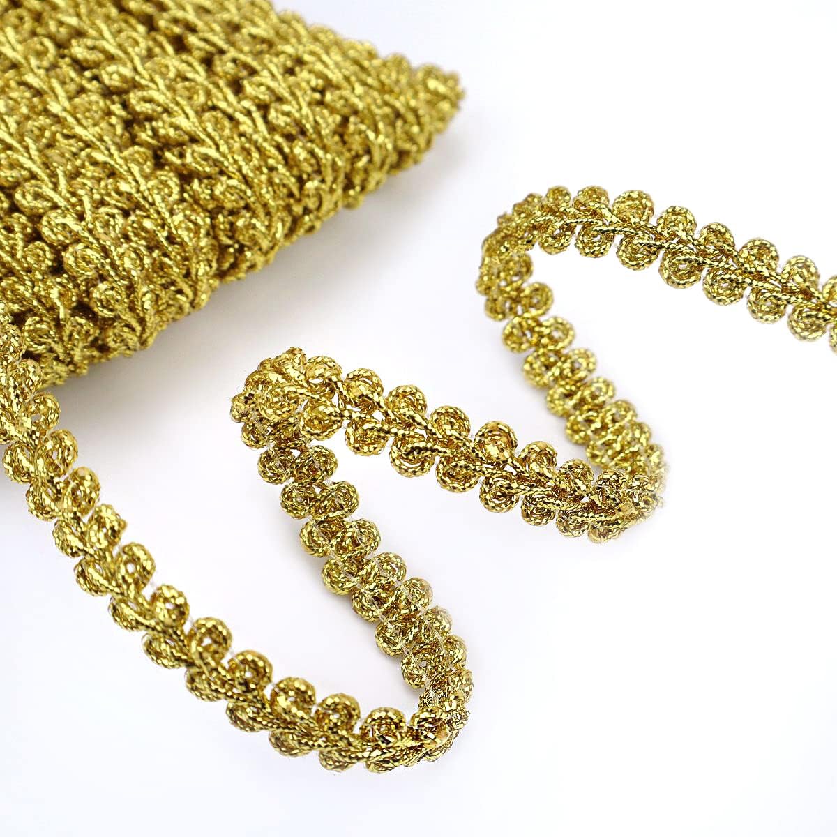 Amazon.com: Gnognauq 15 Yards Metallic Braid Lace Trim Gold Lace Ribbon ...