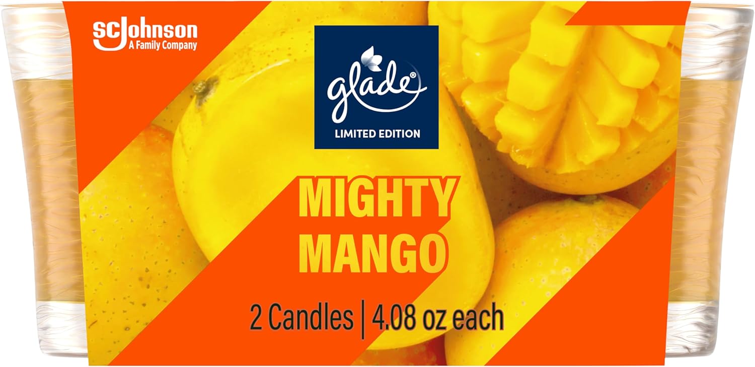 Amazon.com: Glade Candles, Mighty Mango Limited Edition, Fragrance ...