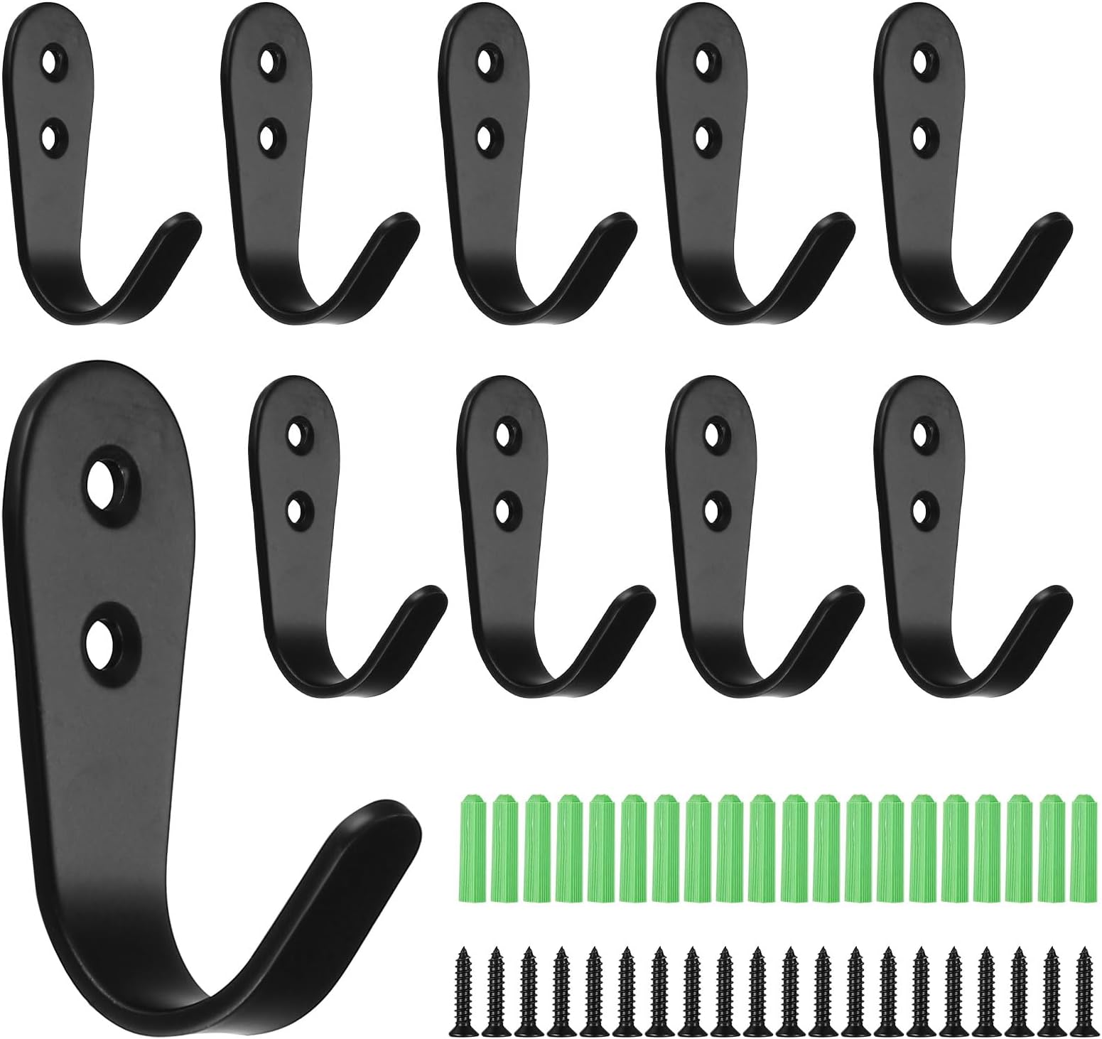 Amazon.com: XhjzgcTech 10 Pcs Black Wall Hooks for Hanging Towel Hooks ...