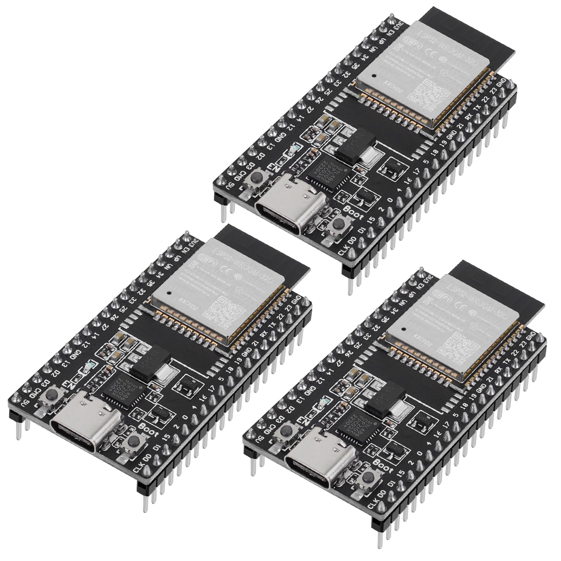 FancyWhoop 3PCS ESP32 ESP-32D ESP-WROOM-32 Kits 38 Pin ESP32 CP2102 ESP32-DevKitC-32 Development ...