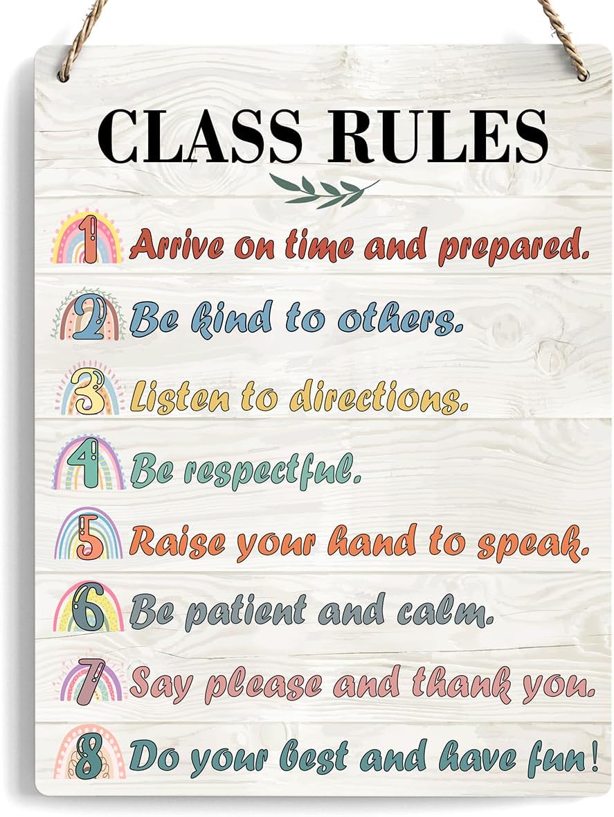 Amazon.com : Classroom Rules Decor For Elementary School, Class Rules ...