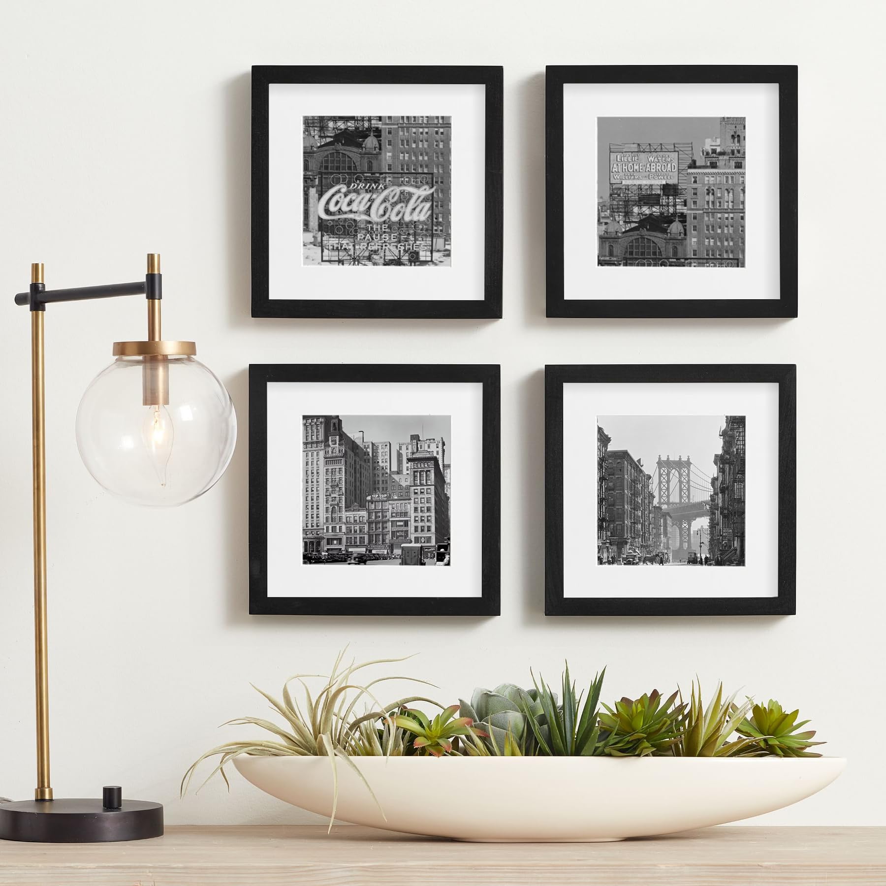 VUVUZULA 10×10 Inch Square Picture Frames Black Set of 4 Photo Frame ...