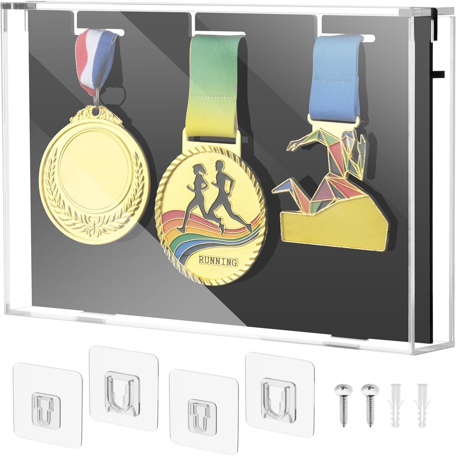 Amazon.com: Cosmos Acrylic Medal Display Case, 3 Medal Display Box ...