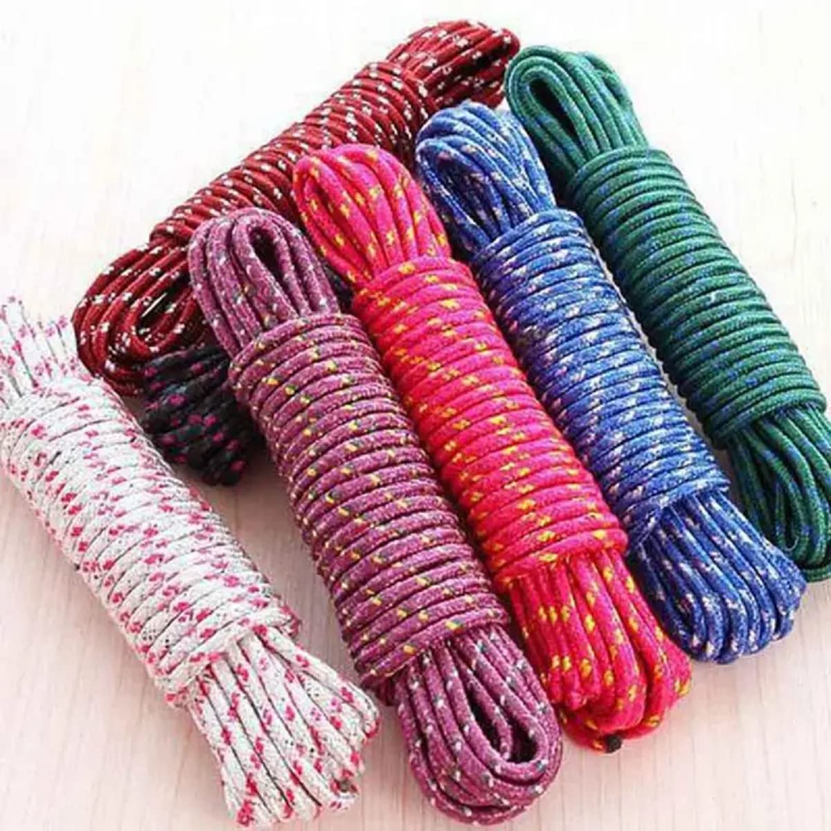 ABlue Clipper Fabric Rope Laundry Drying Clothesline Rope, Portable ...