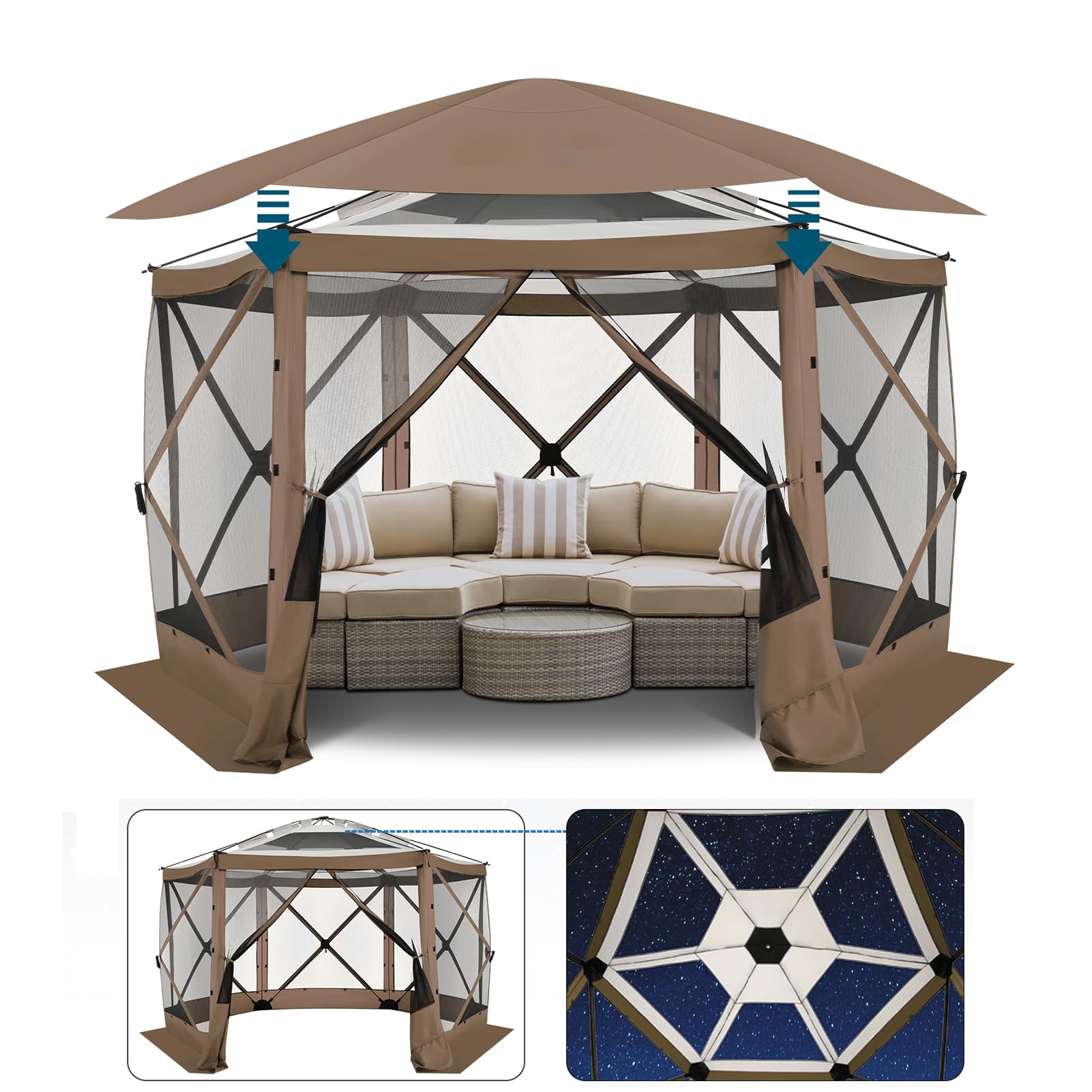 Snapklik.com : COBIZI Pop Up Gazebo Screen Tent Screen House For ...
