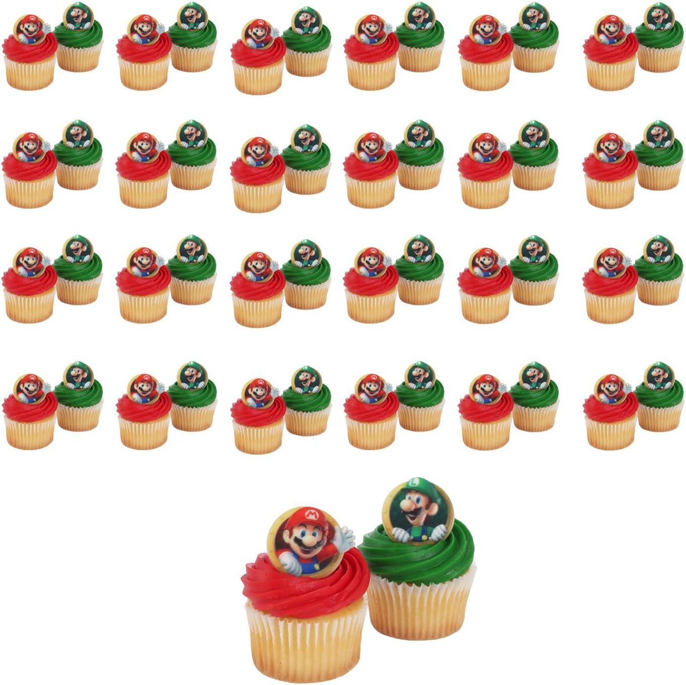 Amazon.com: Bakery Crafts Super Mario Officially Licensed 24 Cupcake ...