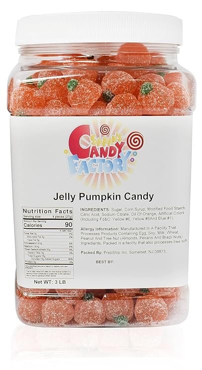 Amazon.com : Sarah's Candy Factory Special Soft Jelly Pumpkin Candy in ...