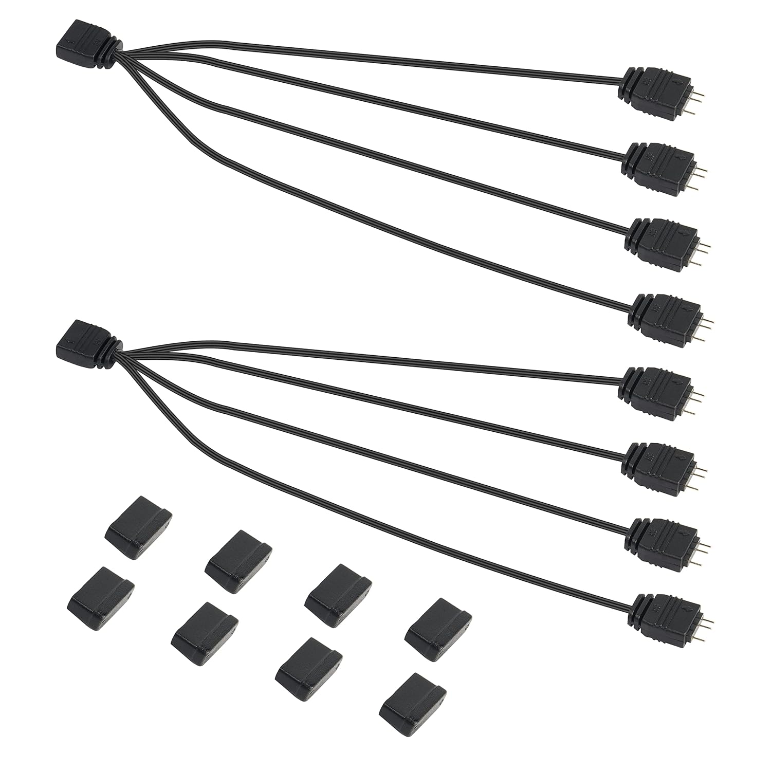 MEIRIYFA 5V 3 Pin ARGB Splitter Cable, 1 Female to 4 Male Ports 3 Pin ...