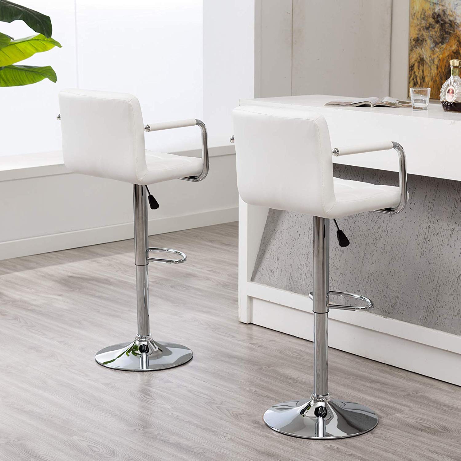 IntimaTe WM Heart Bar Stools/Counter Stools with Arms Set of 2, Modern ...