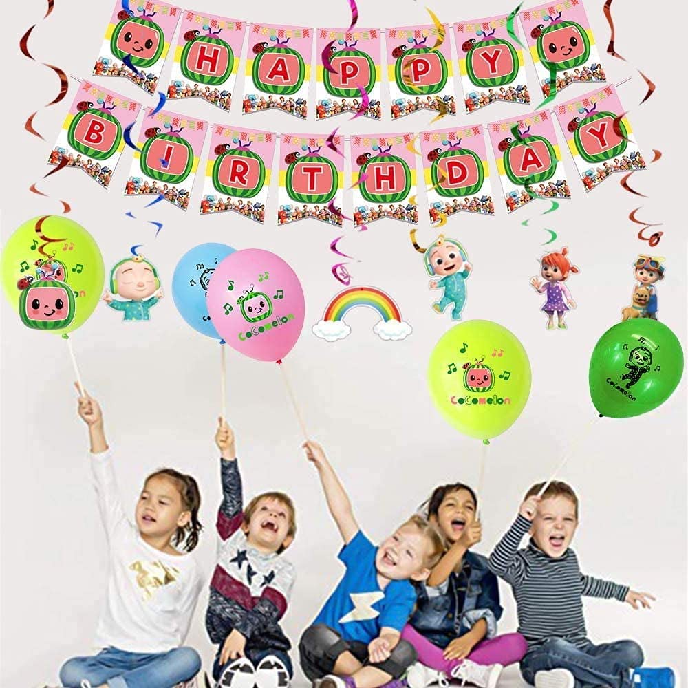 Cocomelon Birthday Party Decorations ,Coco-Melon cartoon Party Ornament ...