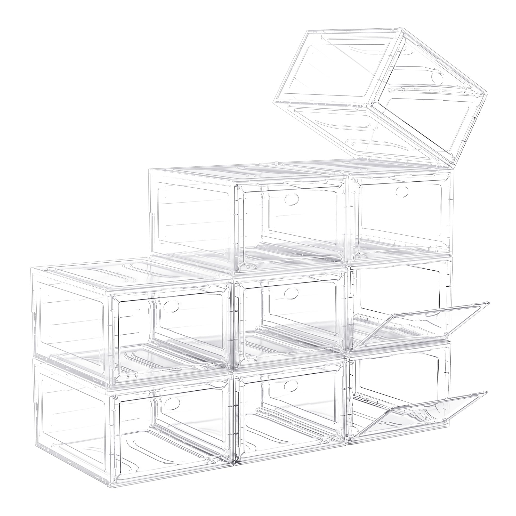 ARSTPEOE 9 Pack Shoe Organizer, Upgrade Harder Solid Plastic Shoe ...