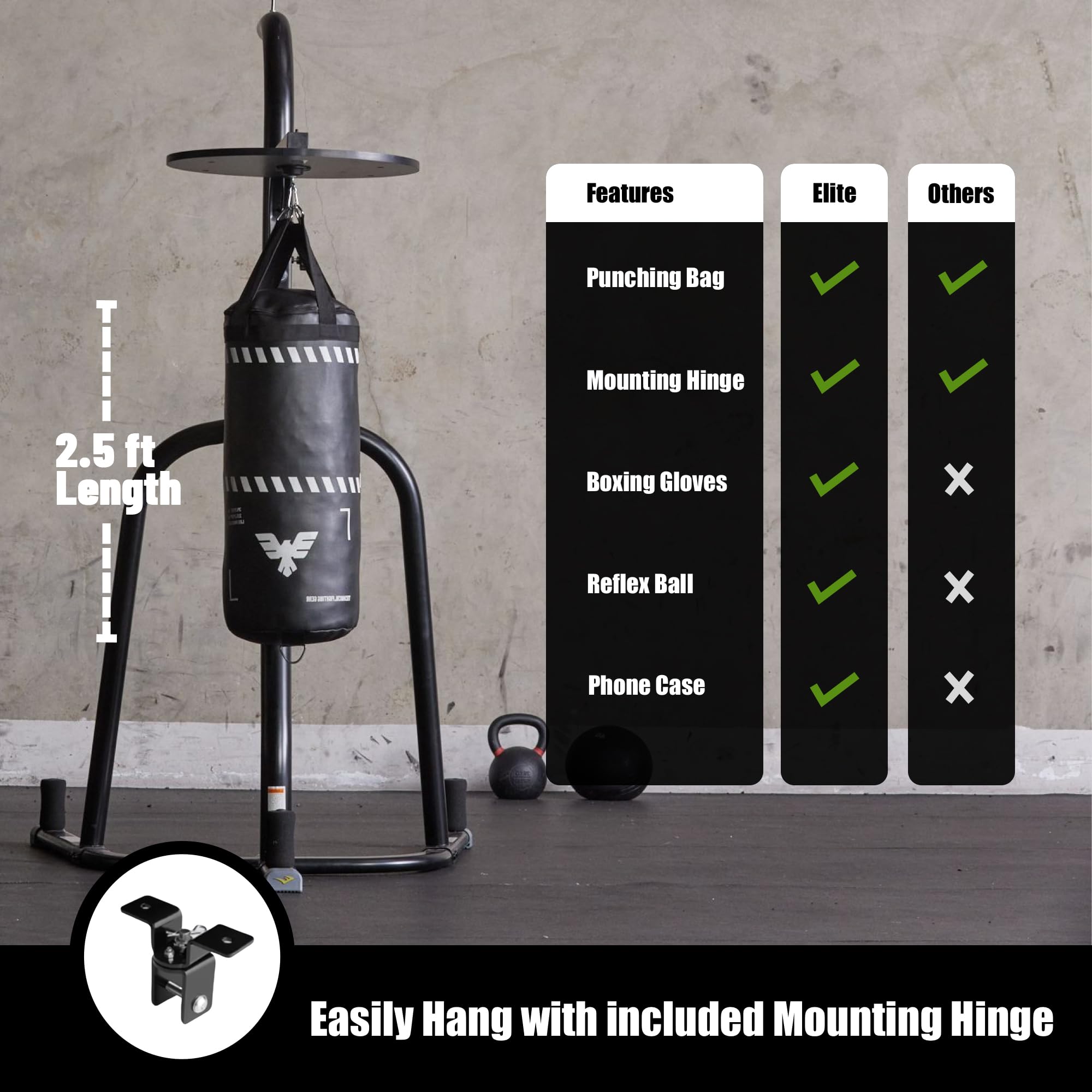 Snapklik.com : Elite Sports Kids Boxing Punching Bag Set - 2.5ft Heavy ...