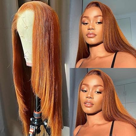 Amazon.com : Light Chocolate Brown Orange Ginger Colored 13X4 HD ...