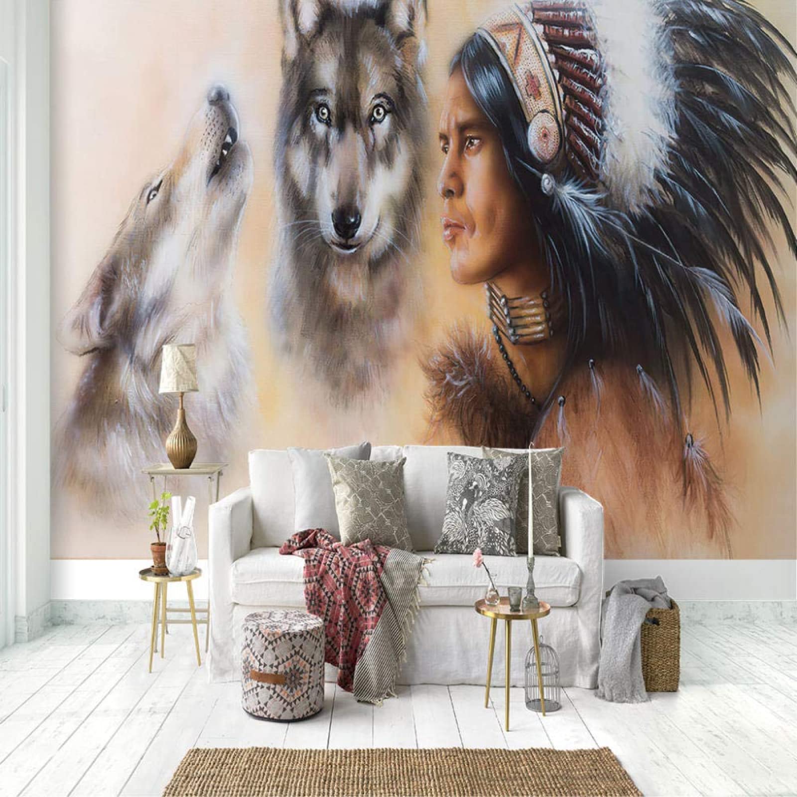 Native American Wolf Art Wallpaper Native American Collage Collages