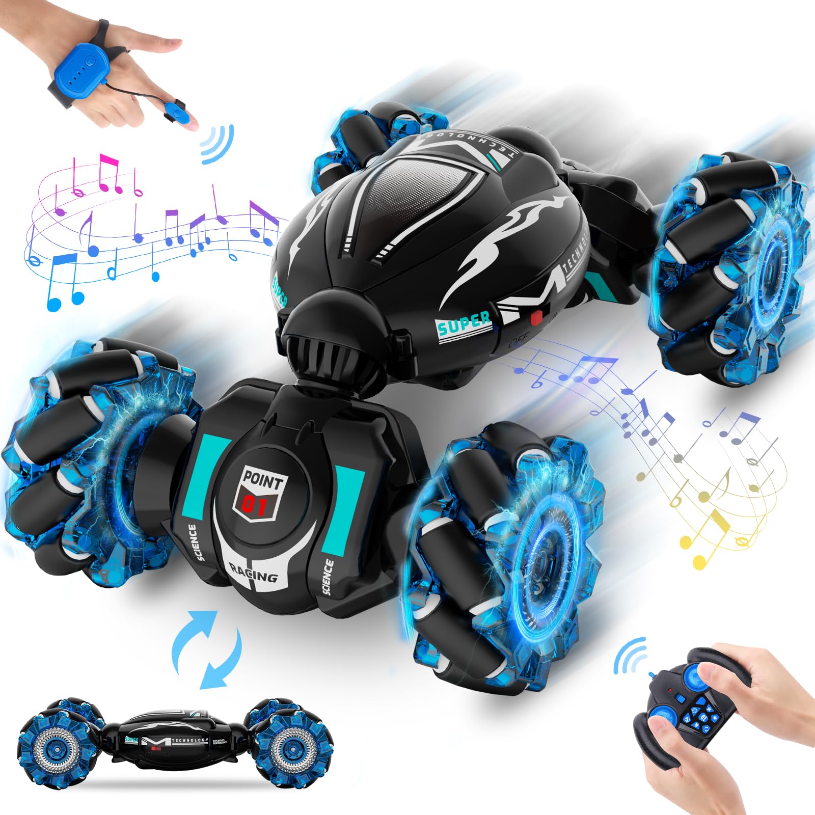 Buy RC Cars, Gesture Sensing Stunt Car Toys for Boys Girls 6-12 Year ...