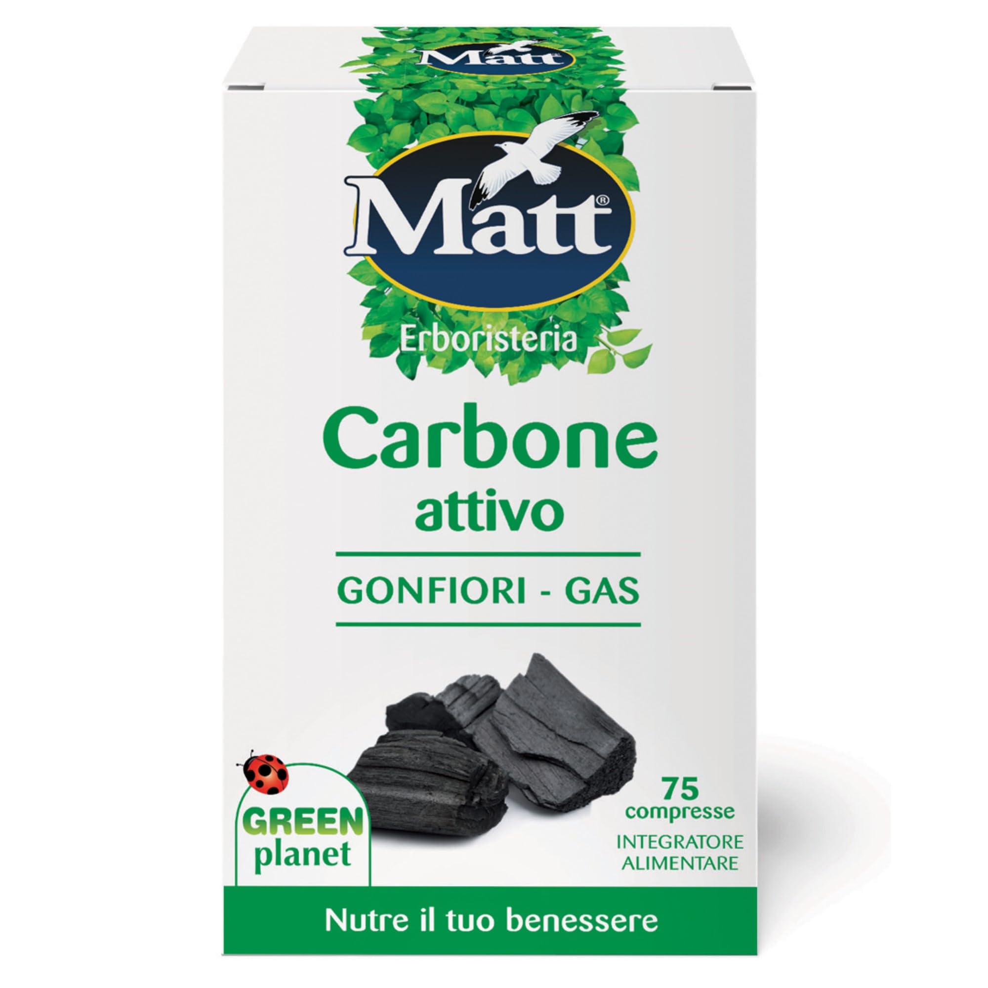 Matt, Carbone Attivo Vegetale, Integratore Alimentare a Base di Carbone ...