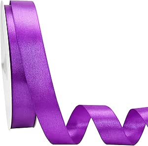 Amazon.com: Maclemon 100 Yards Double Face Purple Satin Ribbon 7/8 inch ...