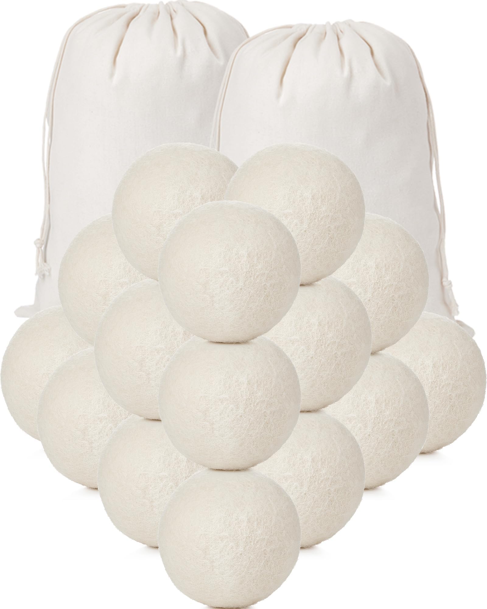 Amazon.com: 26 Pieces Wool Dryer Balls Set 24 XL Reusable Wool Balls ...