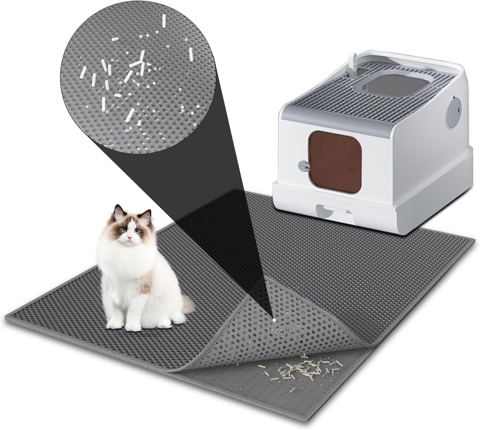 Amazon.com: PUPMATE Honeycomb Cat Litter Mat Enhance Your Cat's Litter ...