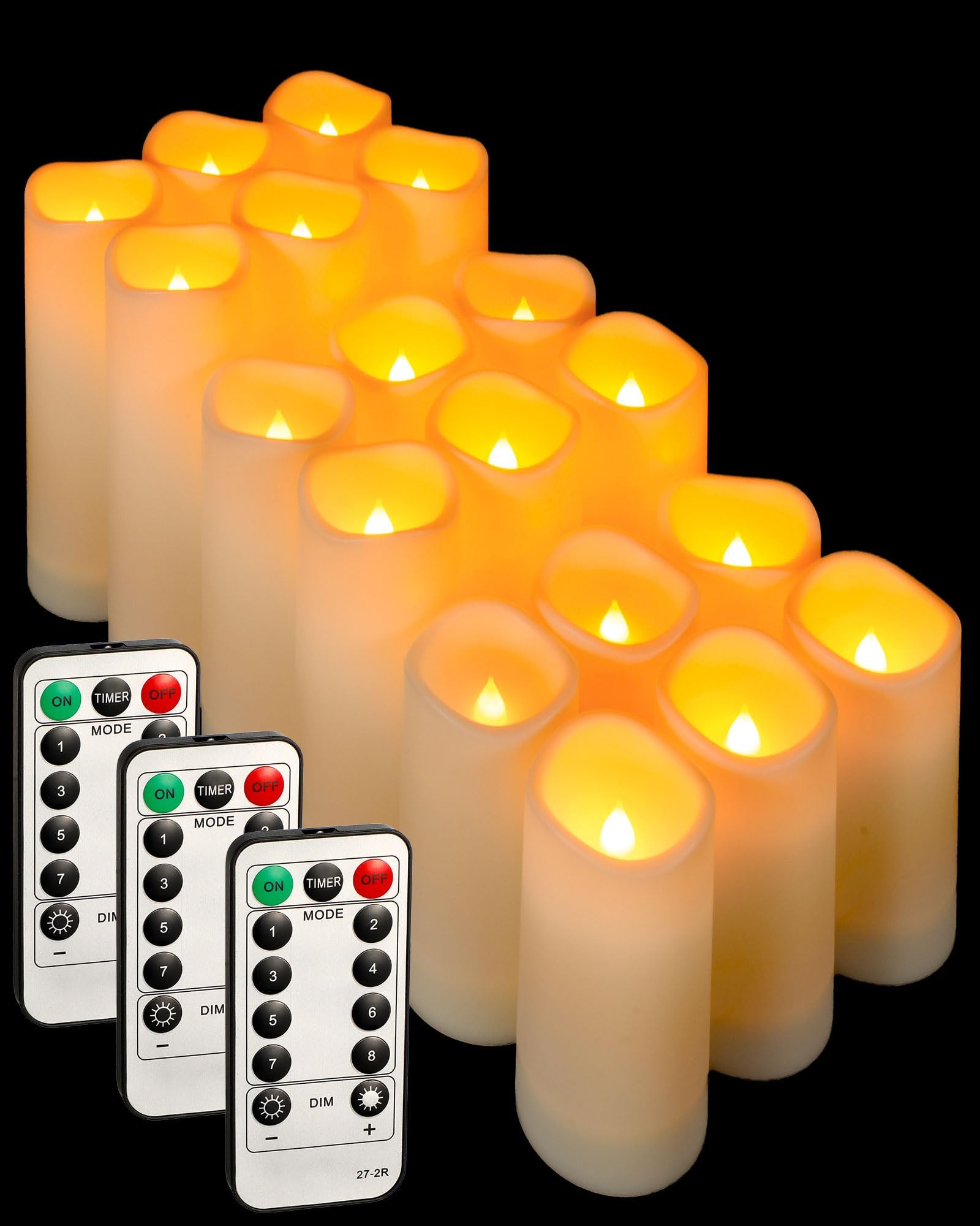 Amazon.com: Geelin 18 Pieces Waterproof LED Candles with 4 Remote and ...