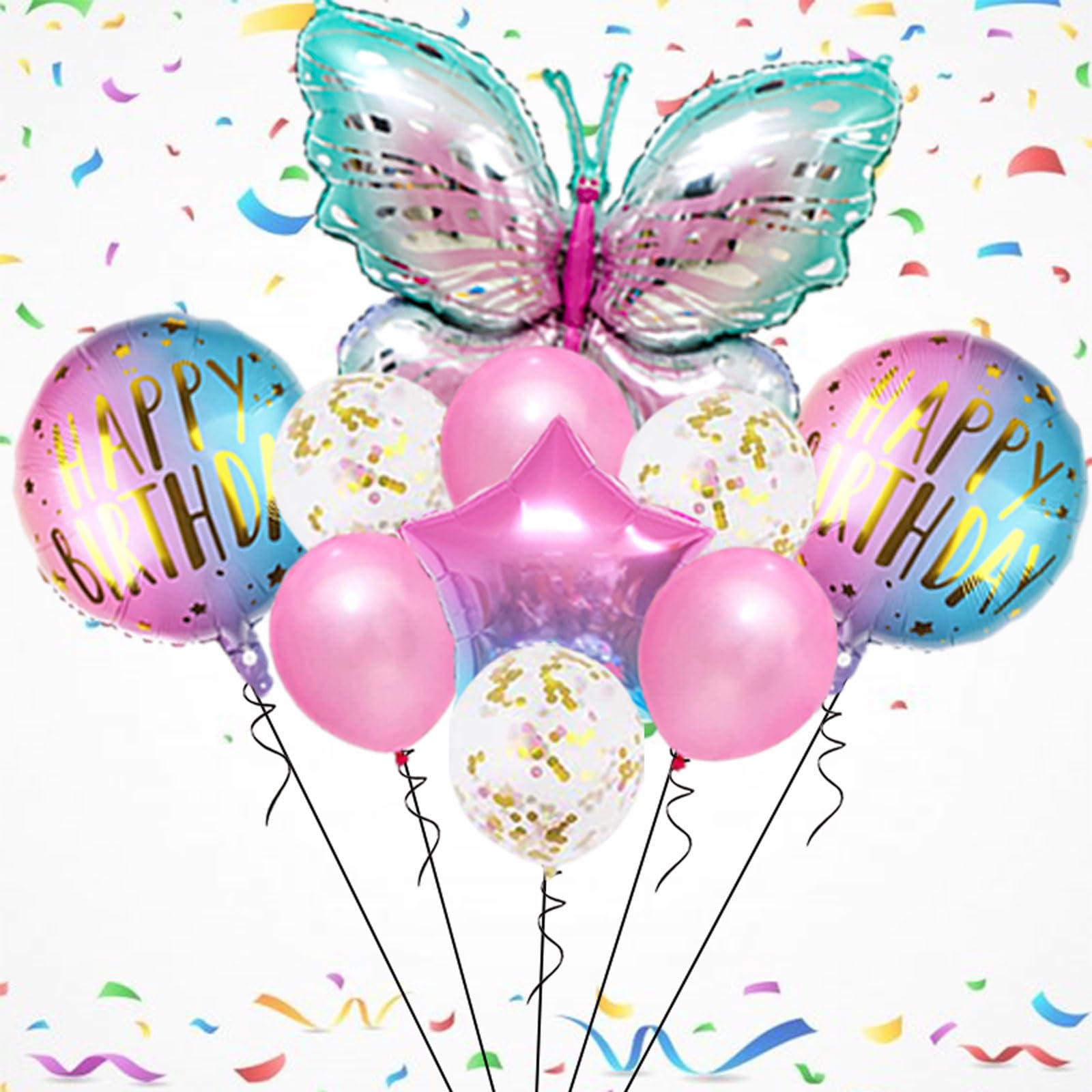 Amazon.com: 10Pcs Butterfly Birthday Decorations, Green Butterfly ...