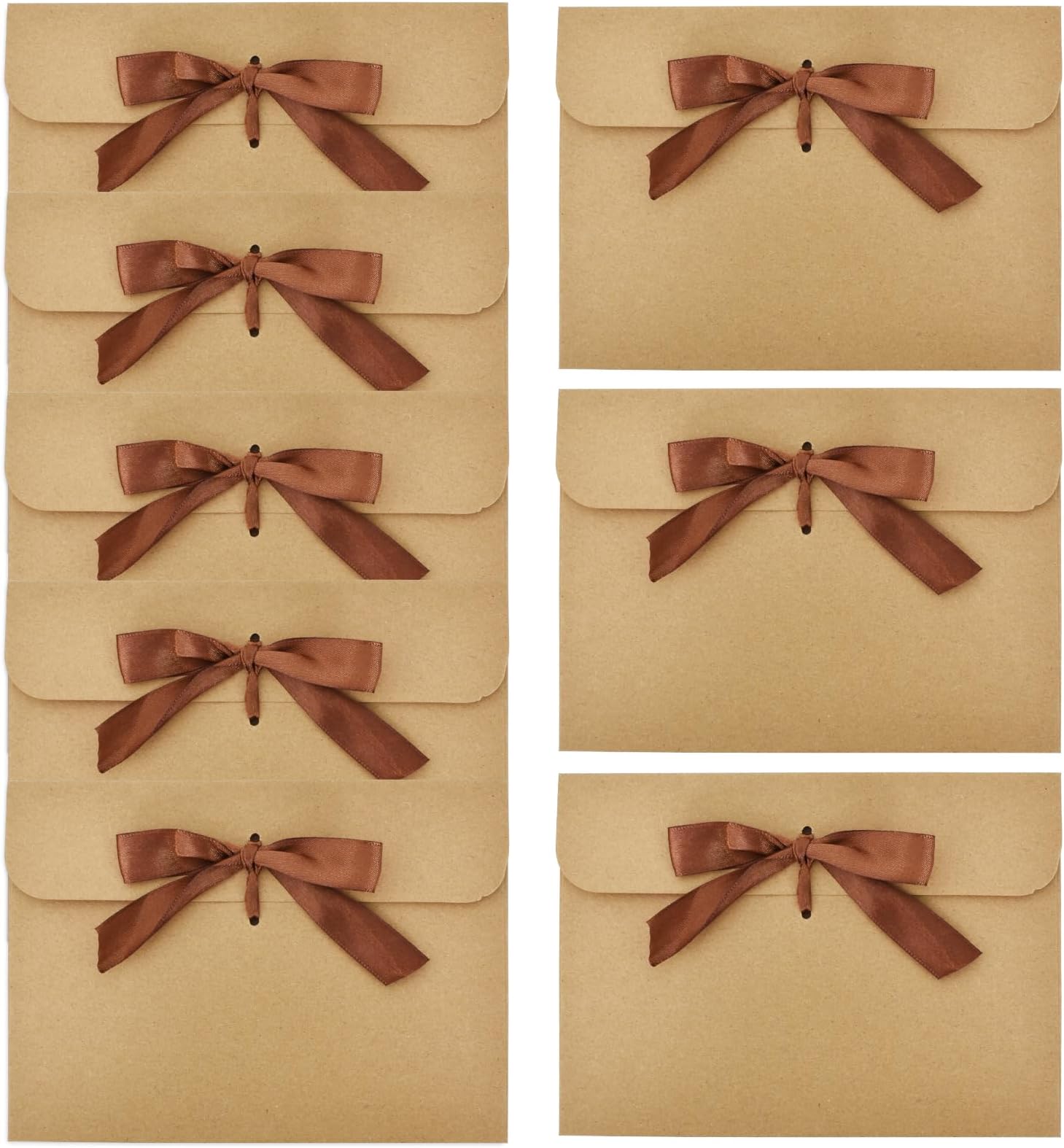 50pcs Kraft Vintage Gift Envelopes with Ribbons - Money Cash Envelopes ...
