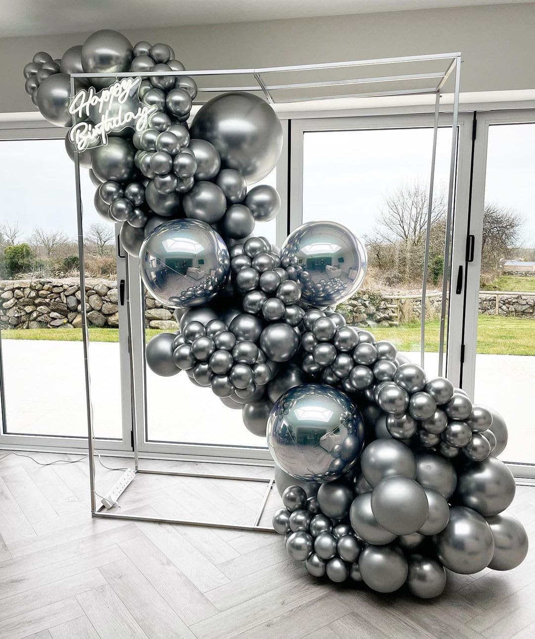 Snapklik.com : Metallic Silver Balloons 18 Inch - 30 Pack Large Thick ...