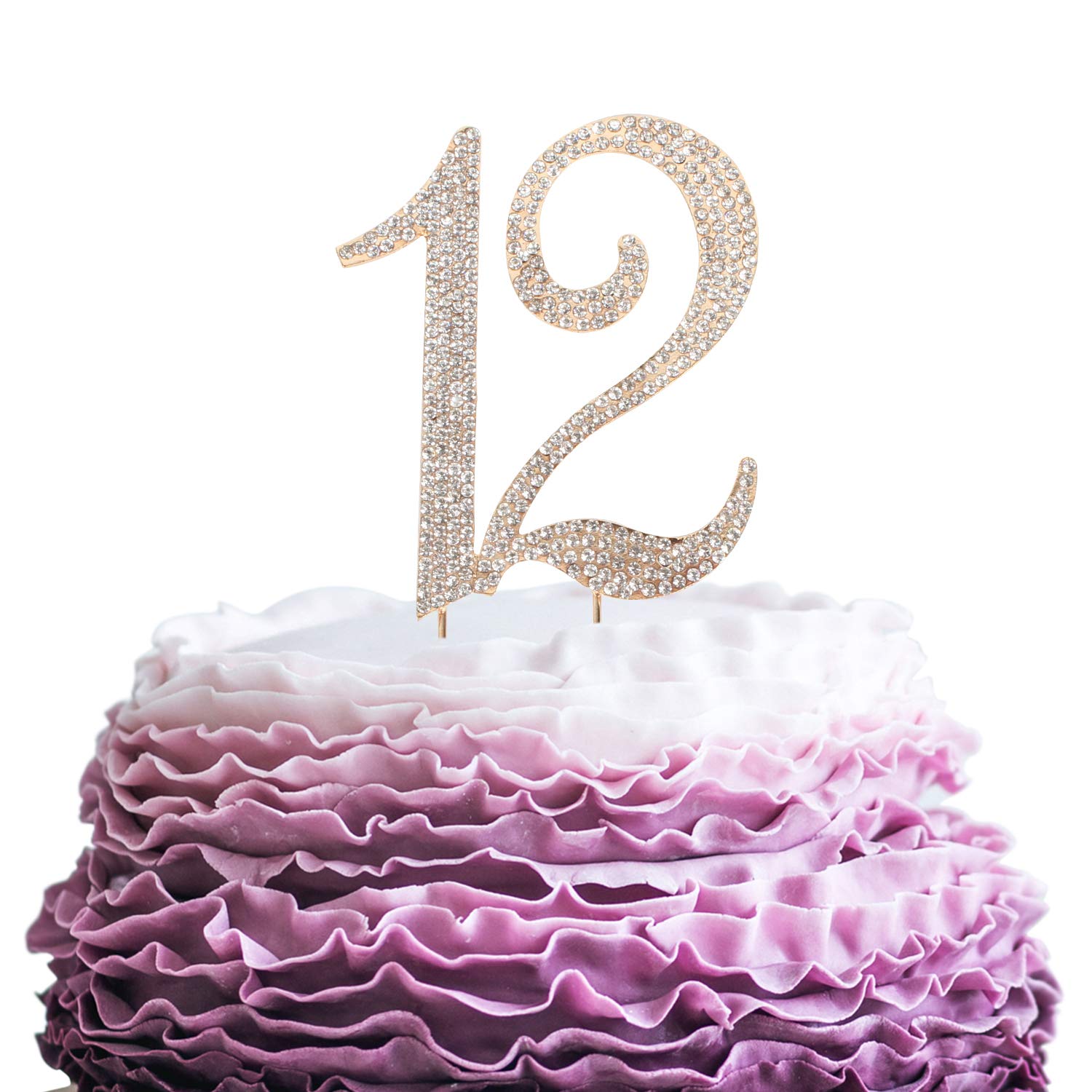 Amazon.com: LINGPAR 12 Years Birthday Cake Topper - New Best Crystal ...