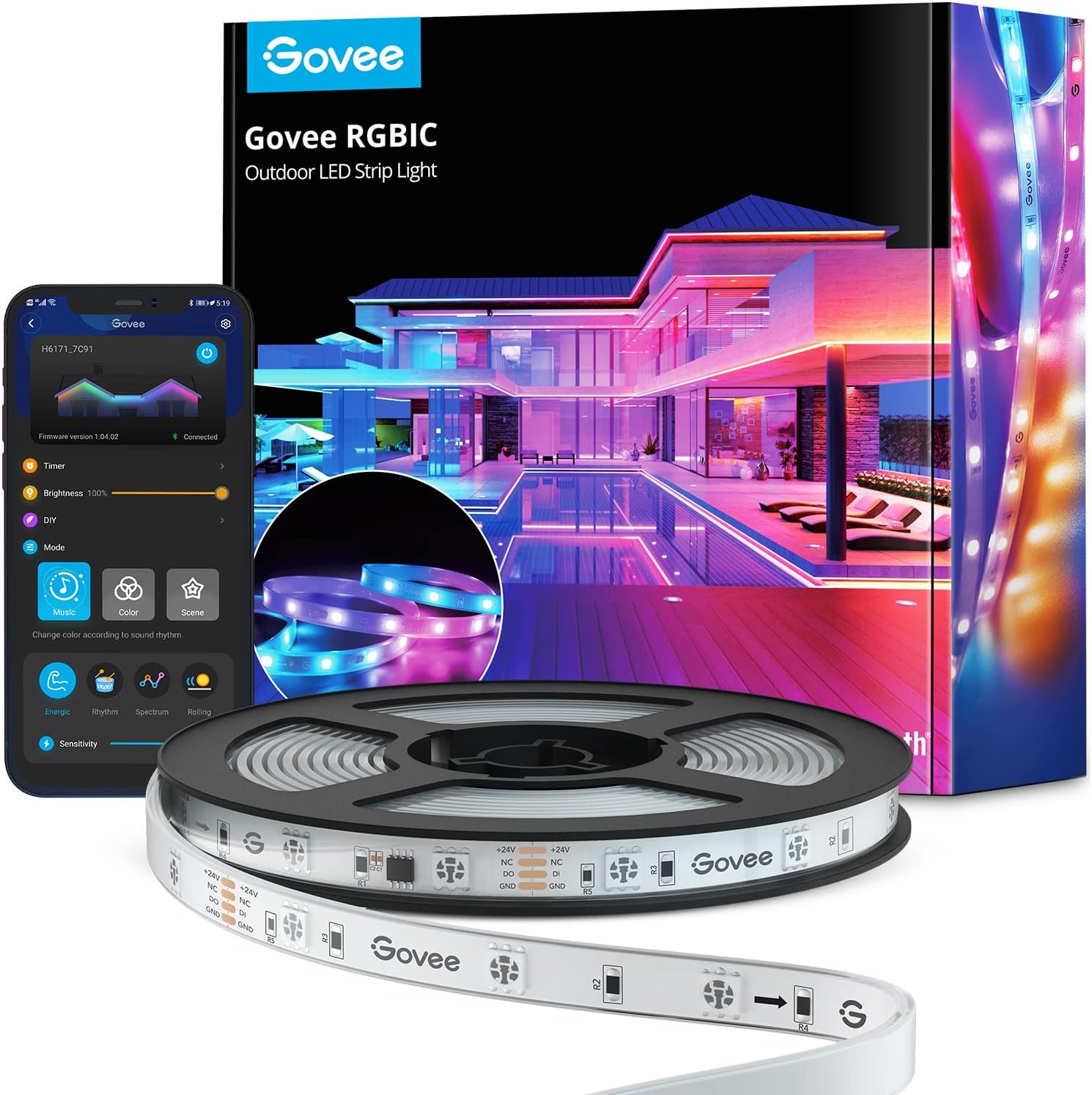 Amazon.com: Govee Outdoor LED Strip Lights, 32.8ft Smart LED Outdoor ...