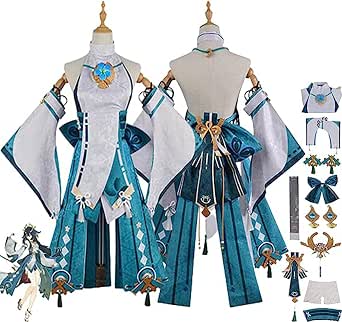 LCARY Genshin Impact Kostüm,Genshin Yae Miko Cosplay im grünen Stil ...