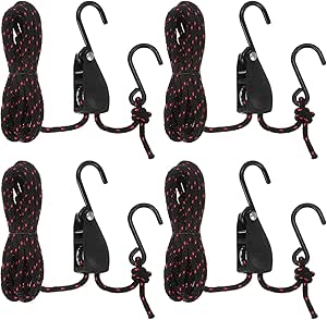 Amazon.com: uxcell 4pcs 1/4" (6mm) Ratchet Rope Hanger with Metal Gears ...
