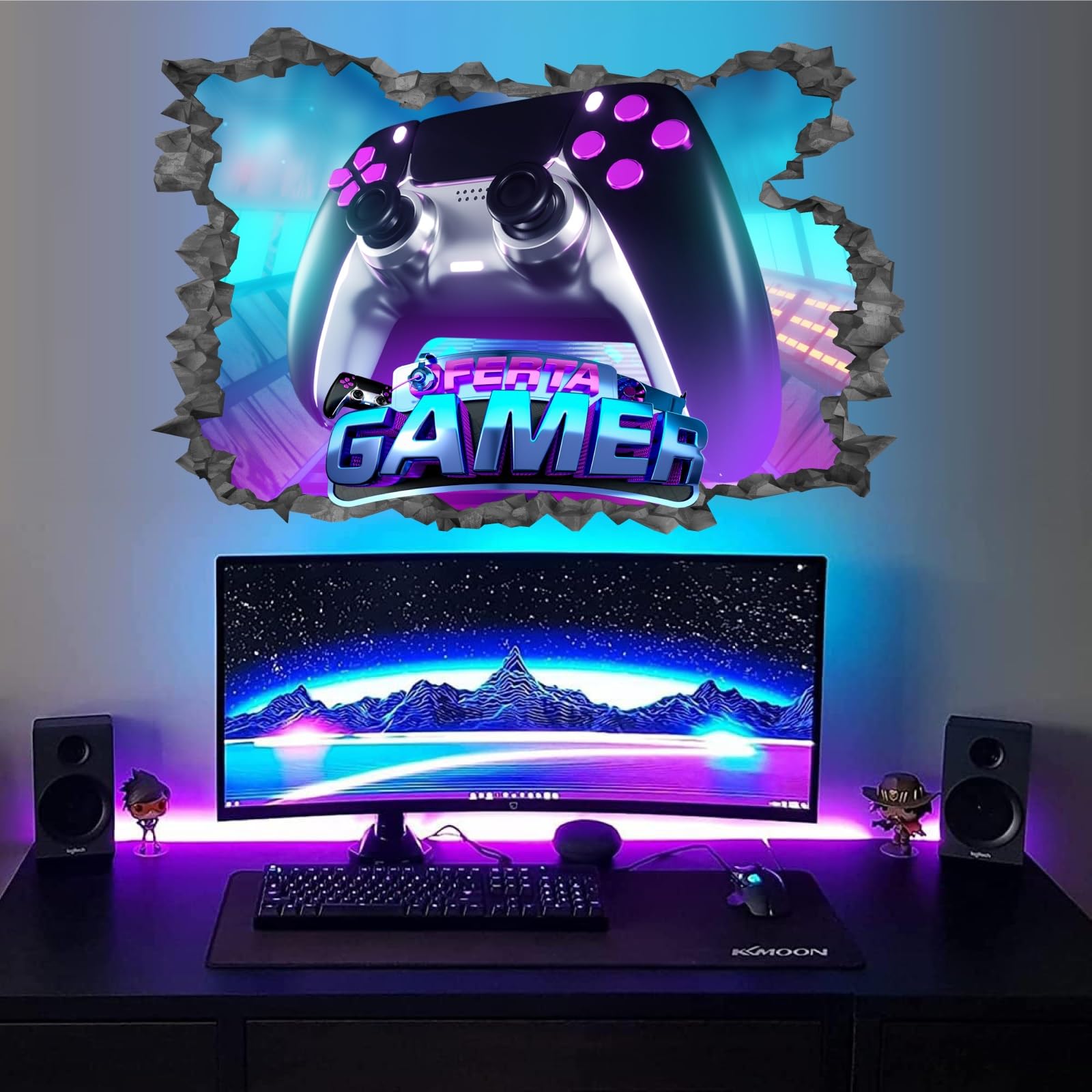 Amazon.com: Gamer Wall Stickers Video Game Decals for Boys Bedroom ...