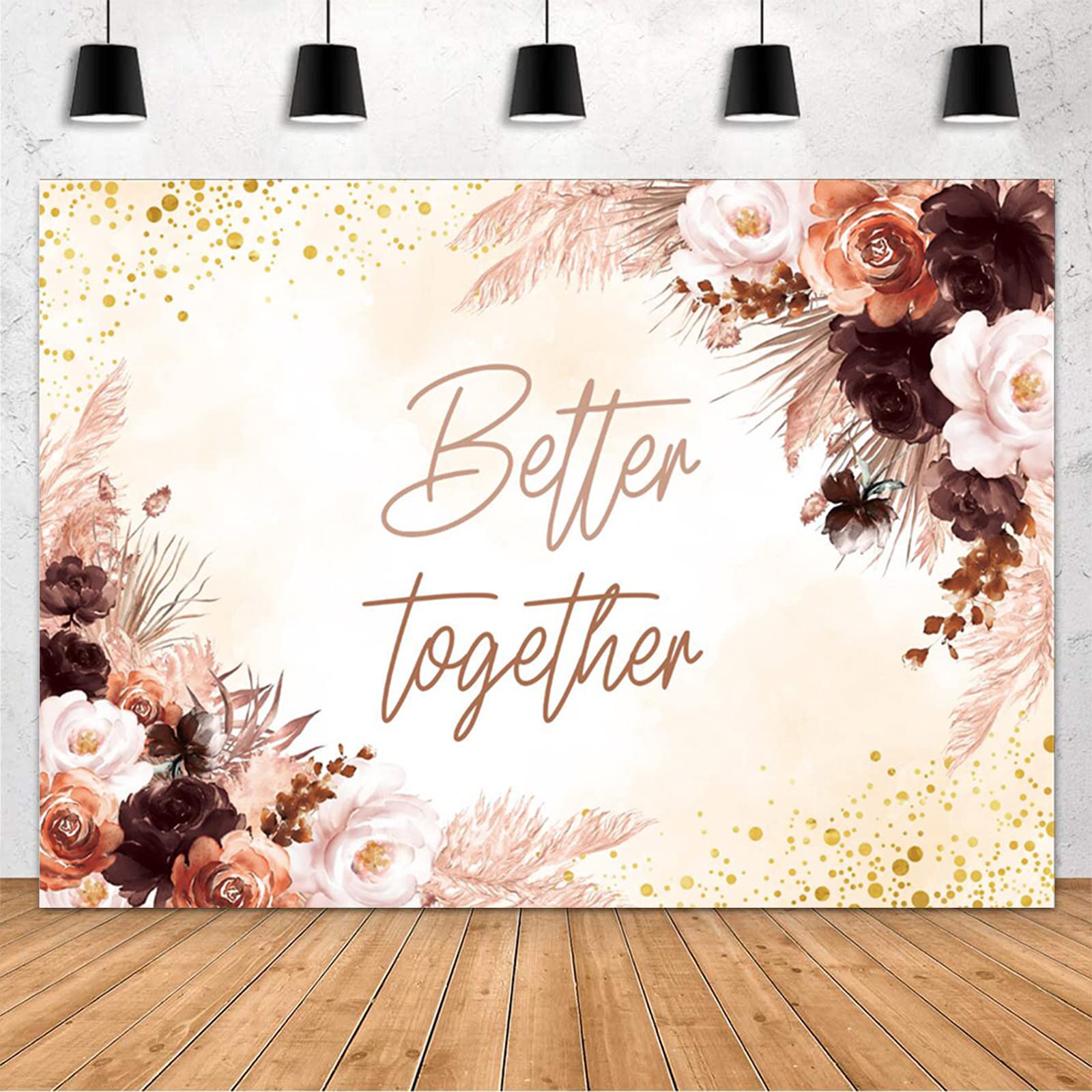 Amazon.com : MEHOFOND Better Together Backdrop Boho Bridal Shower ...