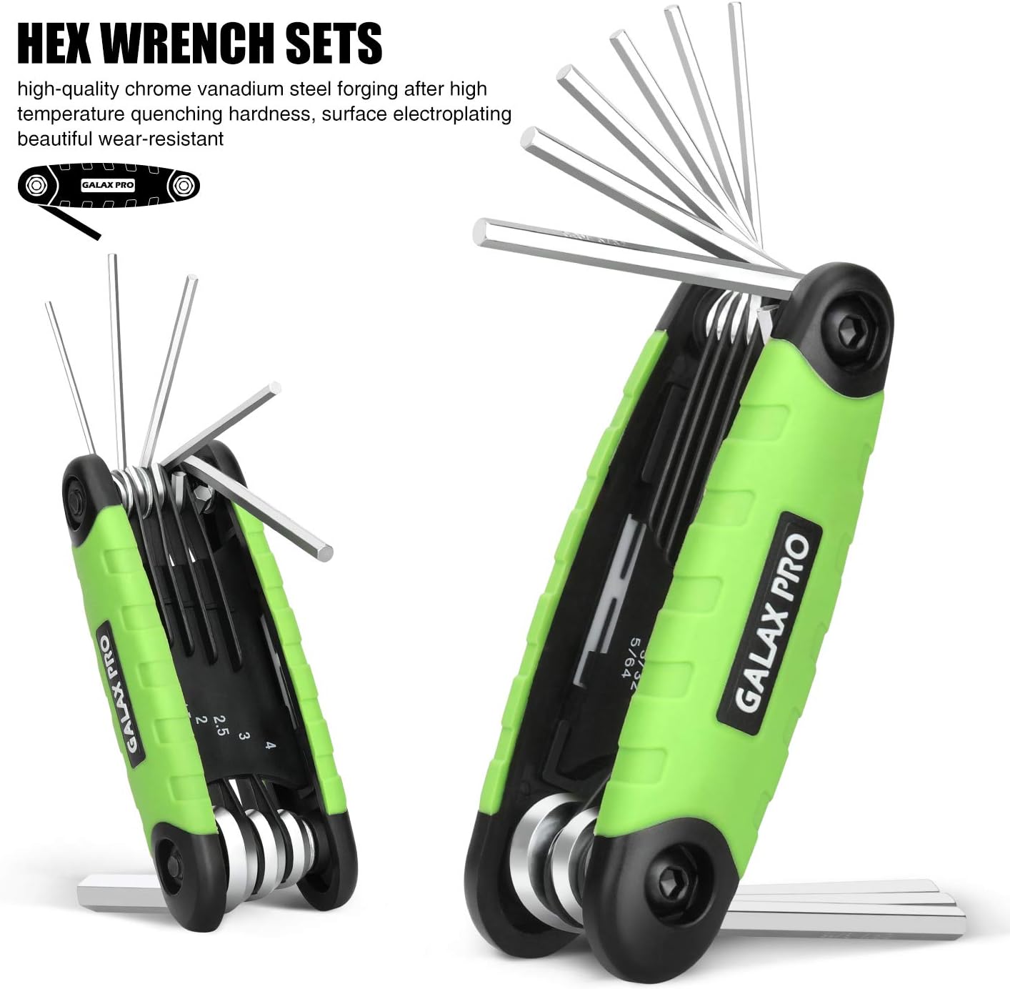 GALAX PRO 17pc Folding Allen Wrench Set – Key Tool 2 Pack Portable Hex ...