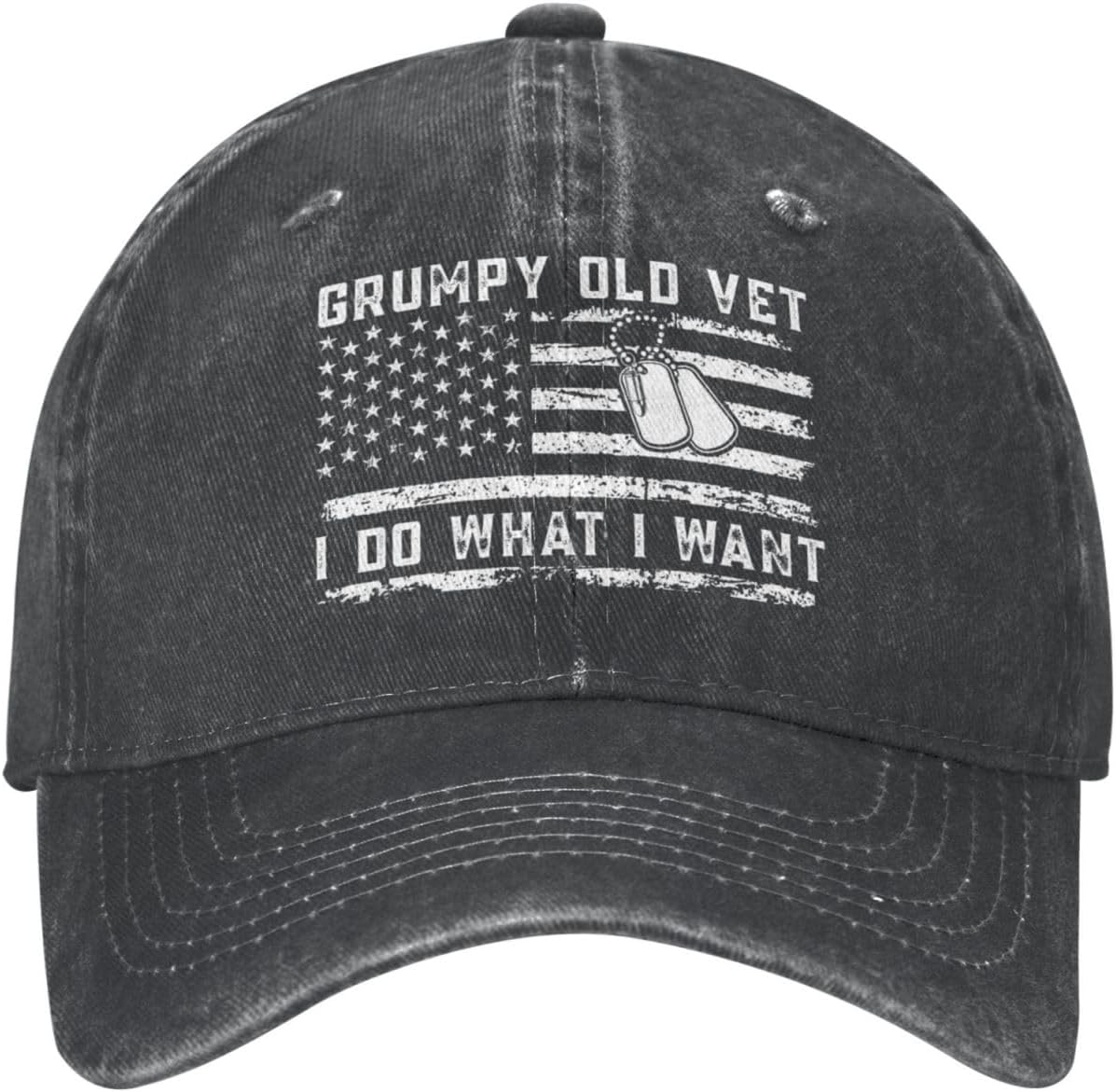 Military Veteran Hat Grumpy Old Vet I Do What I Want Hat Men Baseball ...