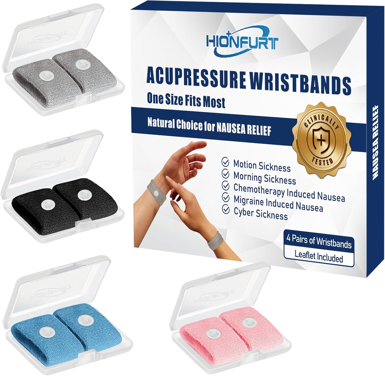 Amazon.com: Hionfurt Motion Sickness Bands Anti Nausea Wristband for ...