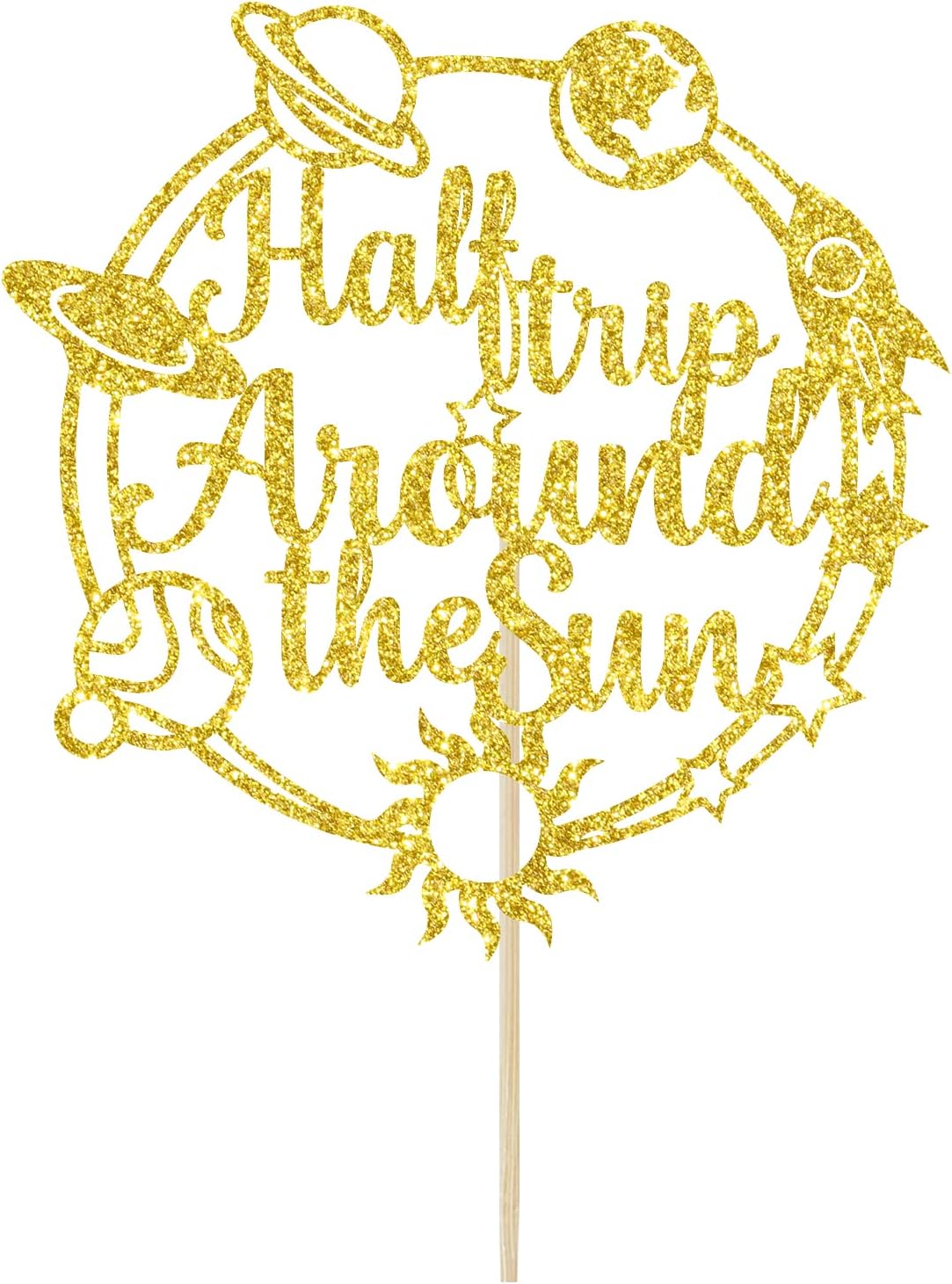 Amazon.com: Half Trip Around The Sun Cake Topper, 6 Months Birthday ...