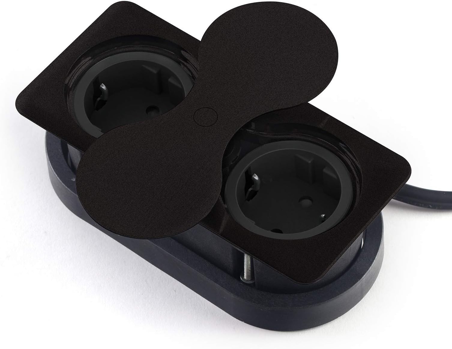 Prise de Courant Intégrée carrée (2 x Prise Schuko) Finition Acier Inox ...