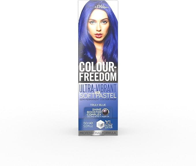 Colour-Freedom Truly Blue Ultra Vibrant Semi Permanent Hair Colour Mask ...