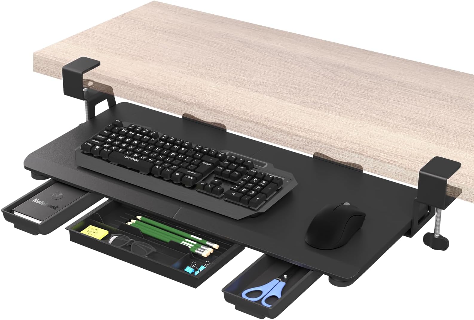 Amazon.com : Homaisson Keyboard Tray Under Desk, (XL) Pull Out Keyboard ...