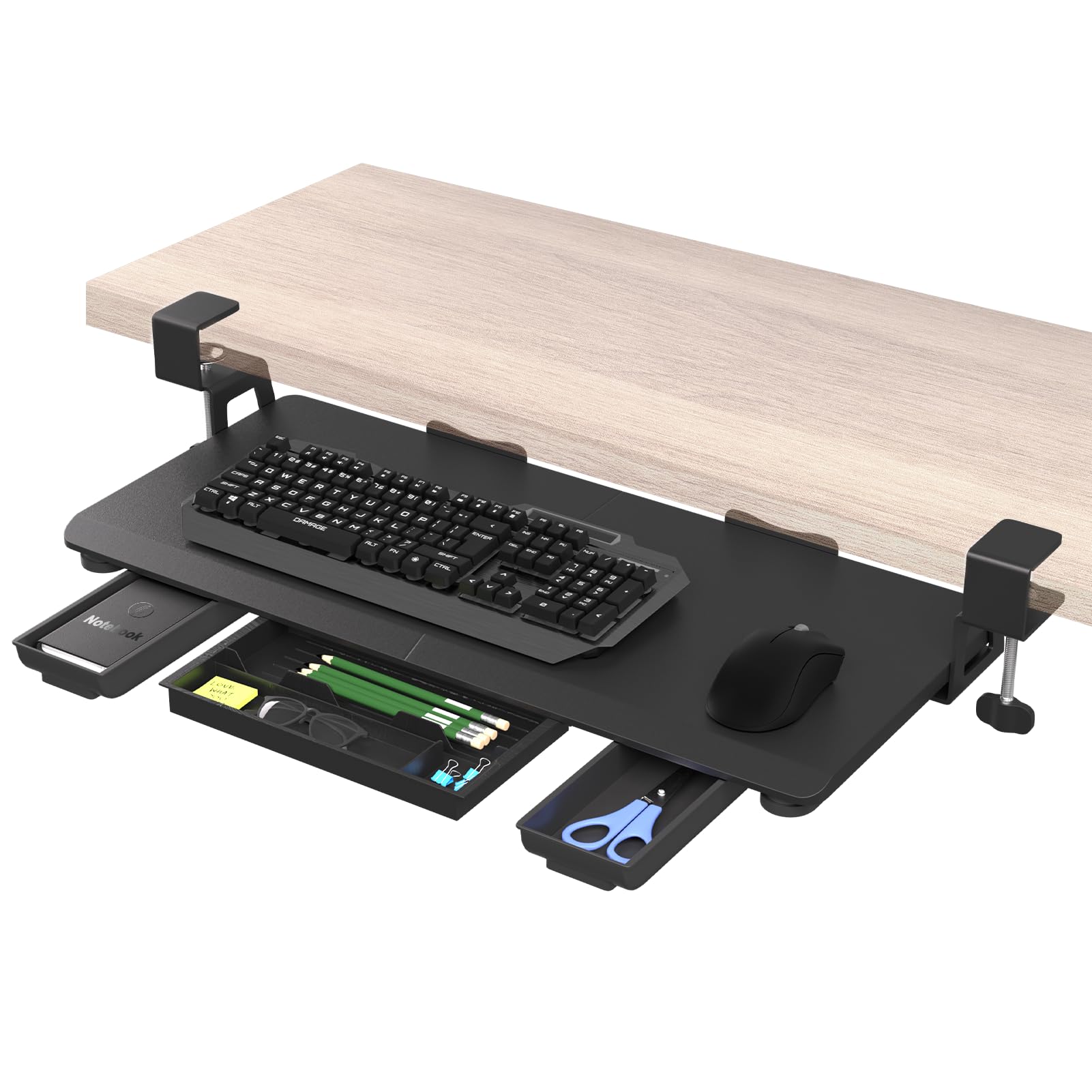 Snapklik.com : Keyboard Tray Under Desk Slide Out