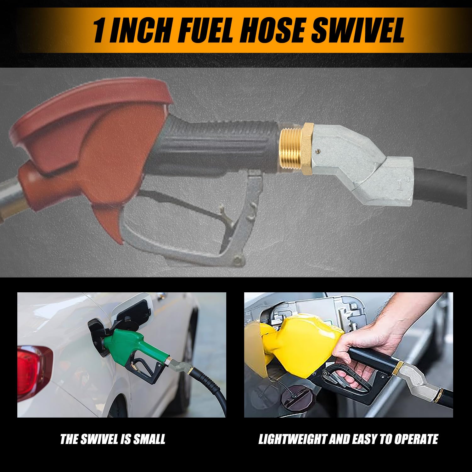 Snapklik.com : 2 PCS 1" NPT Fuel Hose Swivel Fuel Transfer Swivel 360 ...