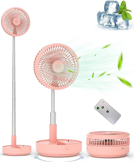 Amazon.com: Primevolve Portable Oscillating Standing Fan,Rechargeable ...