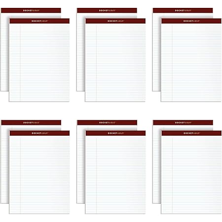 Amazon.com : TOPS Docket Writing Pads, 8-1/2" x 11-3/4", Legal Rule ...