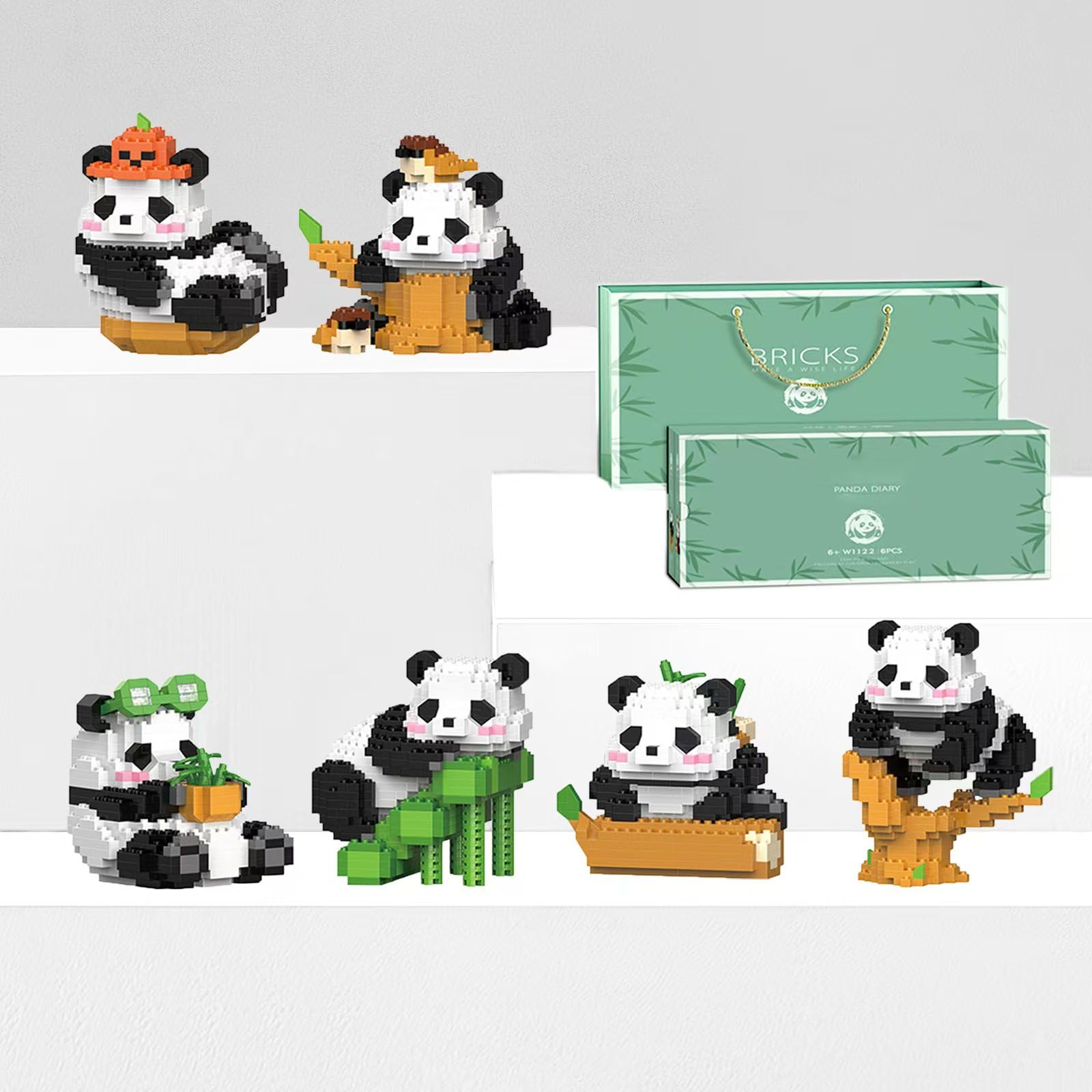 Amazon.com: ZEMIRO CHARGE Mini Building Blocks 3D Building Toy Panda ...