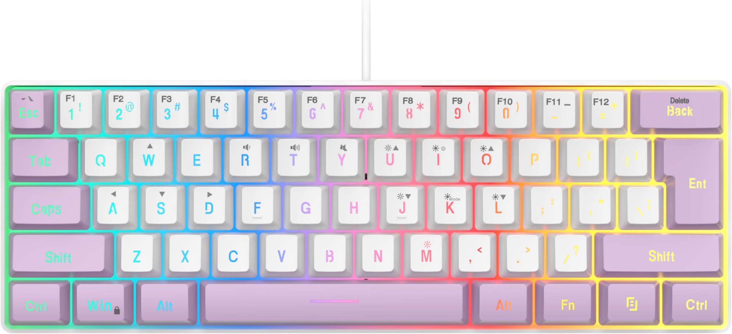 Amazon.com: KOORUI Gaming Keyboard 60 Percent, Wired Ultra-Compact ...