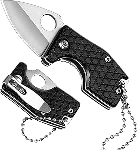 FUNBRO Small Pocket Knife with Liner Lock and Clip, Cool EDC Folding Knives with 1.3 inches ...