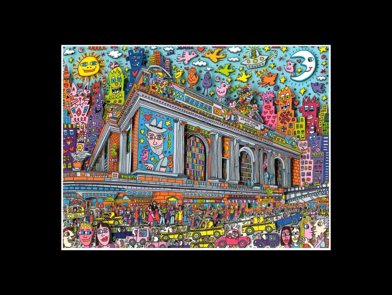 James Rizzi - A Grand Central Station Mini Poster - 40x40cm : Amazon.co ...